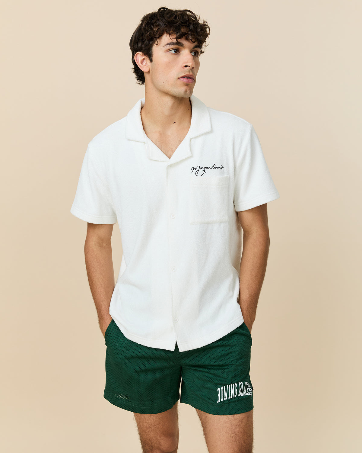 ROWING BLAZERS TERRY BUTTON-UP UNIFORM - WHITE – Morgenstern's Finest